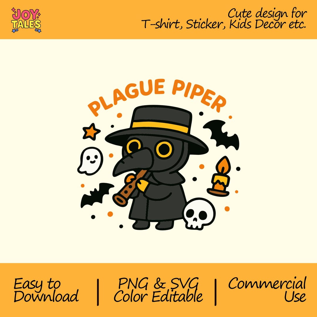 Plague Piper SVG PNG – Cute Design for Baby Shirts, Stickers, Wall Art ...