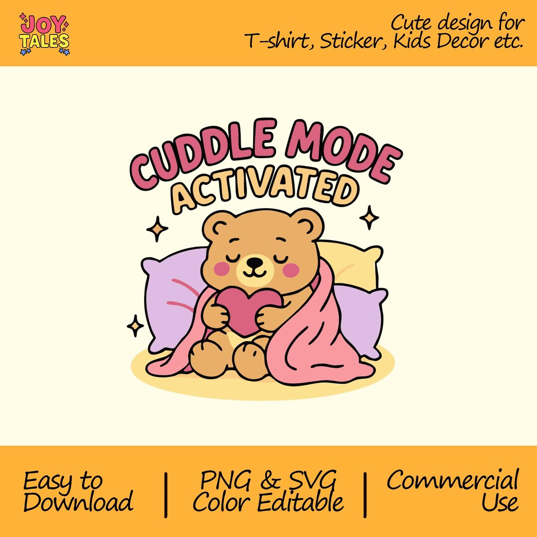 Cuddle Bear SVG PNG – Cute Design for Baby Shirts, Stickers, Wall Art ...