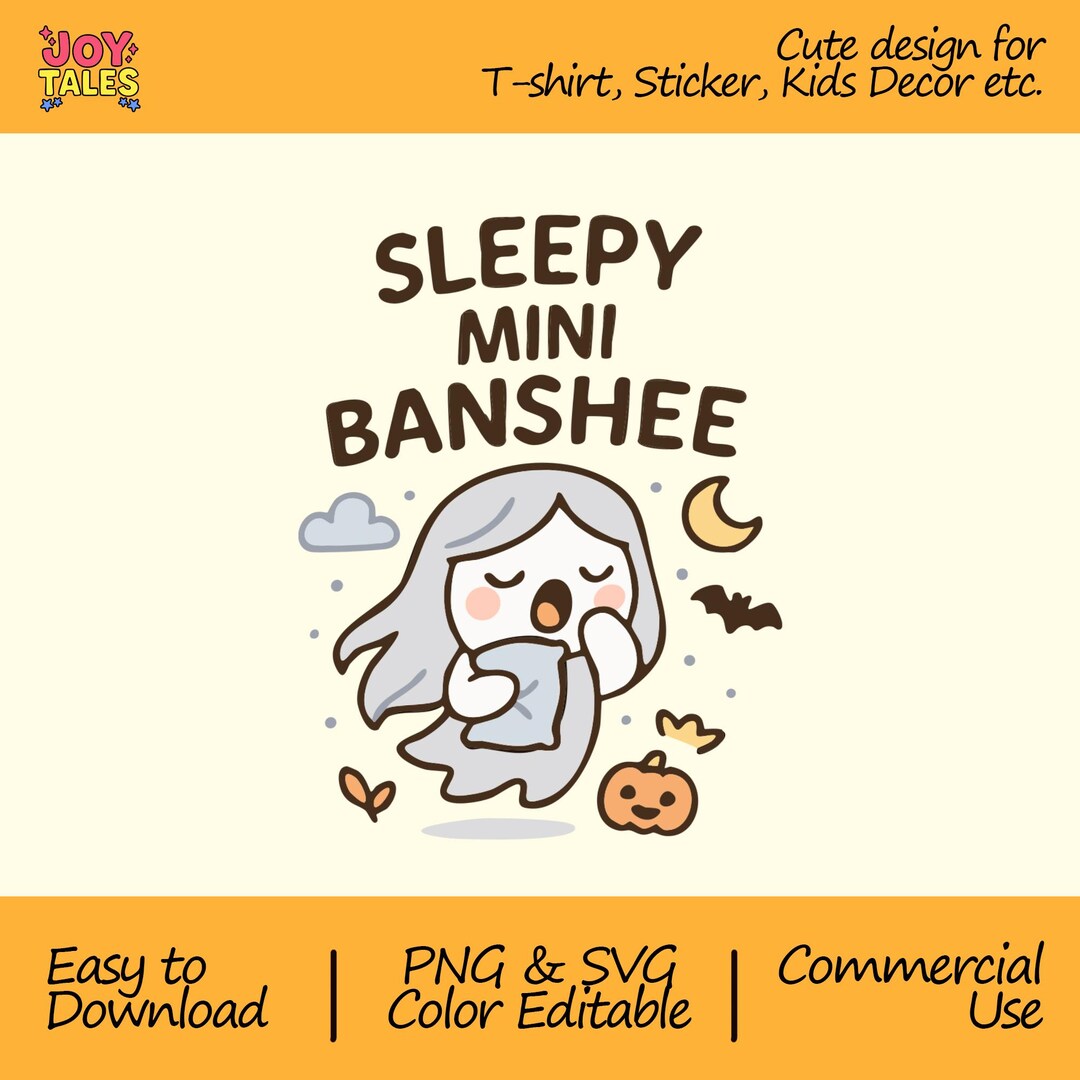 Sleepy Mini Banshee SVG PNG – Cute Design for Baby Shirts, Stickers ...