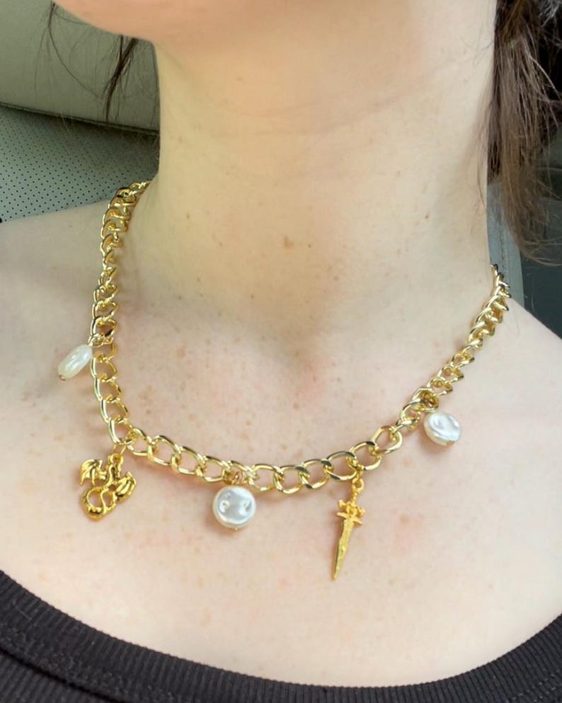 Ninjago Collection: Gold Charm Necklace - Dainty Handmade Necklaces ...