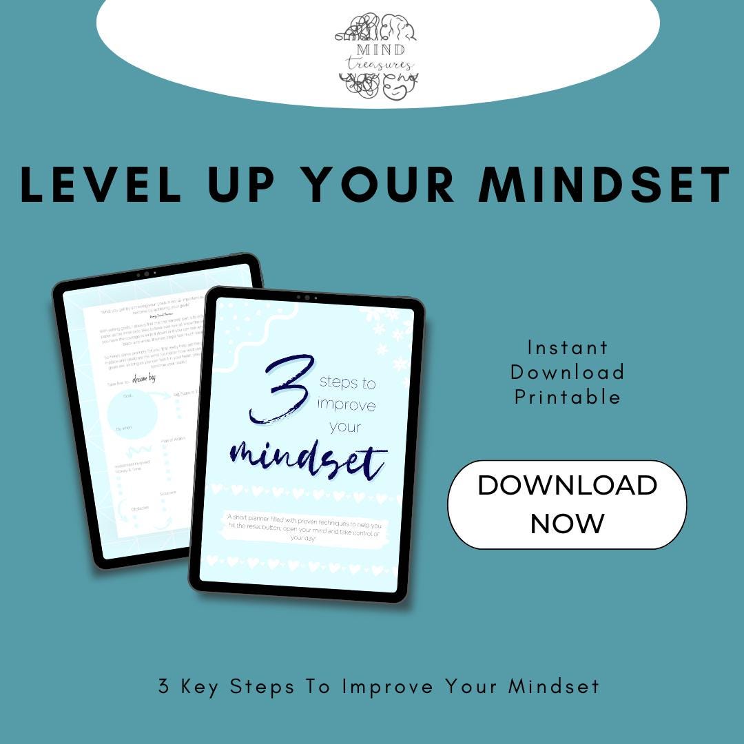 3 Step Mindset Improvement, Growth Mindset Planner, Printable Mindset ...