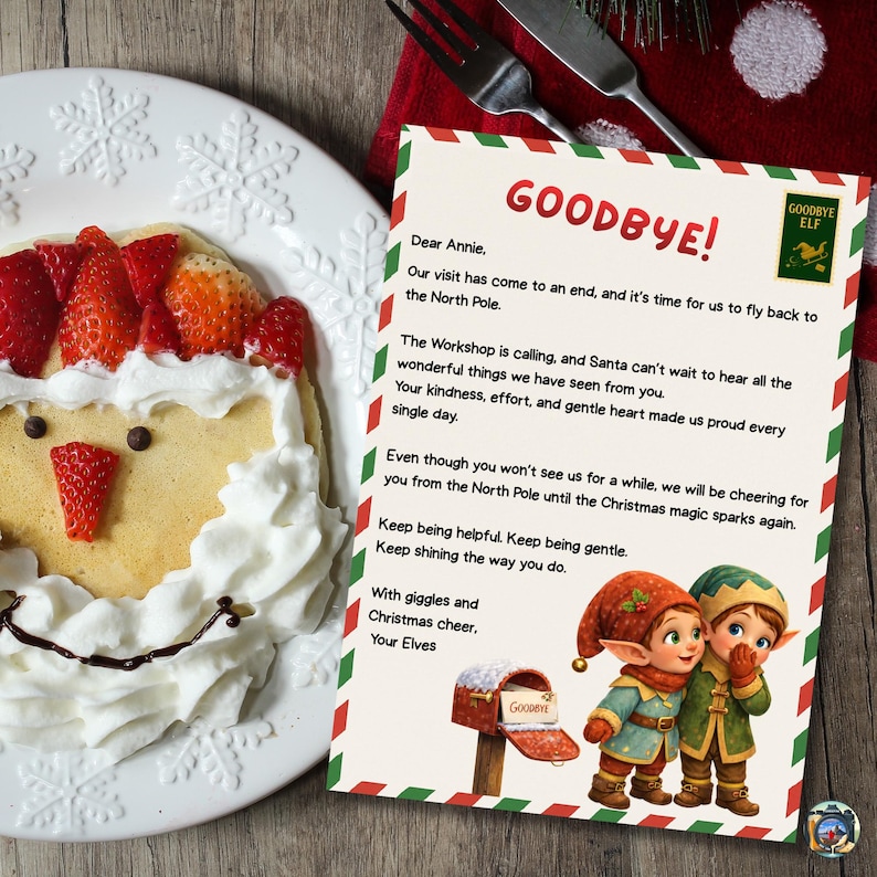 Elf Goodbye Letter, EDITABLE Printable Digital, Elf Farewell Note - Etsy