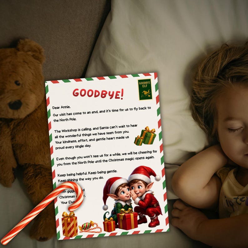 Elf Goodbye Letter, EDITABLE Printable Digital, Elf Farewell Departure ...