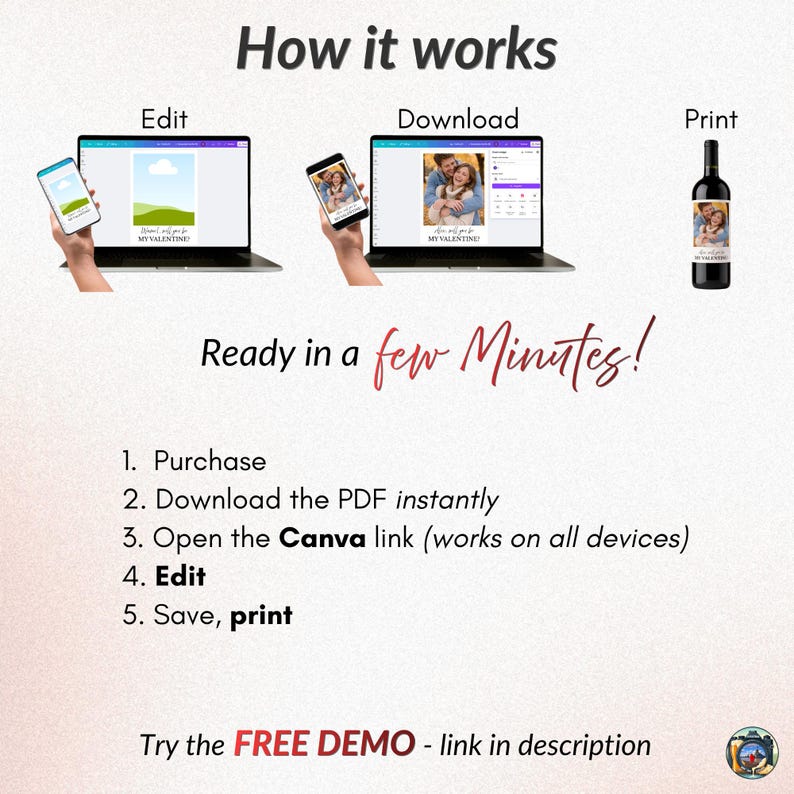 Valentine Wine Label Template, Will You Be My Valentine Photo Label ...