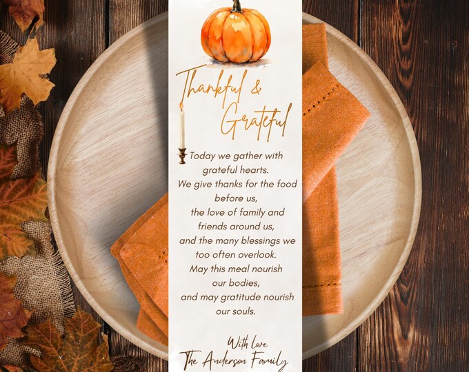 Editable Thanksgiving Gratitude Card | Thankful & Grateful | Printable ...