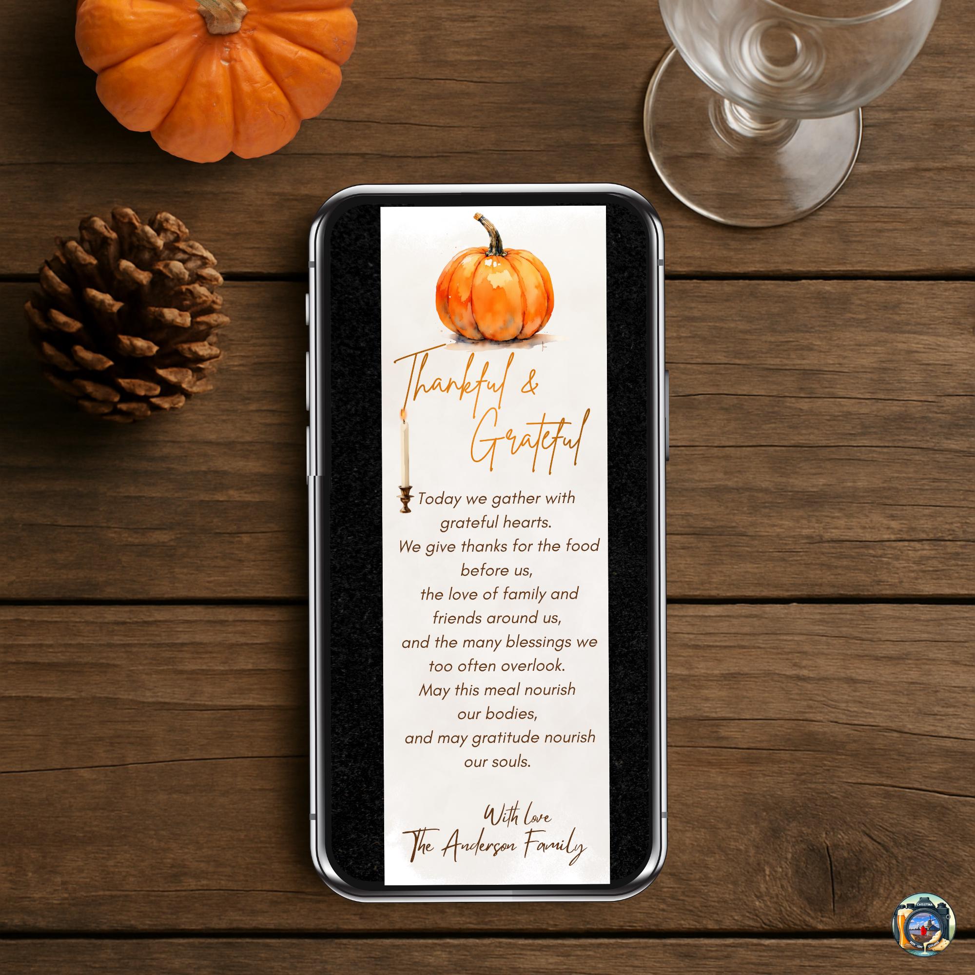 Editable Thanksgiving Gratitude Card | Thankful & Grateful | Printable ...