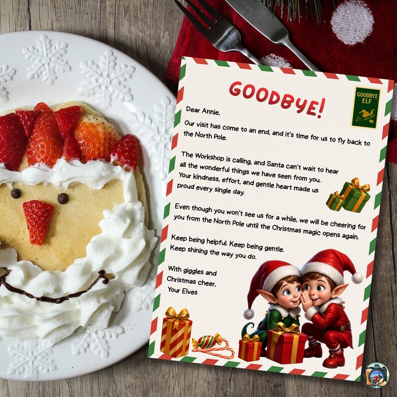 Elf Goodbye Letter, EDITABLE Printable Digital, Elf Farewell Departure ...