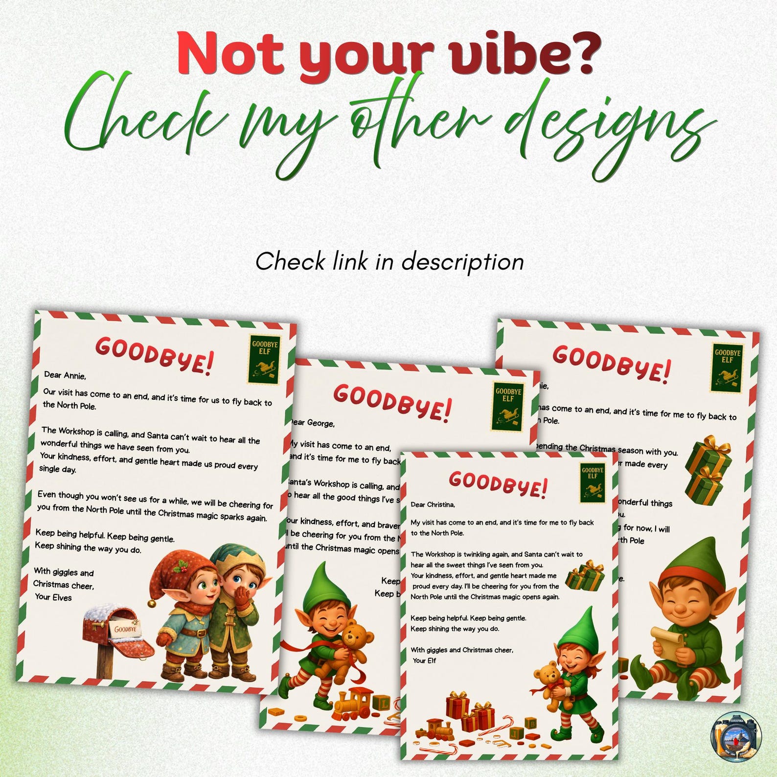 Elf Goodbye Letter, EDITABLE Printable Digital, Elf Farewell Departure ...