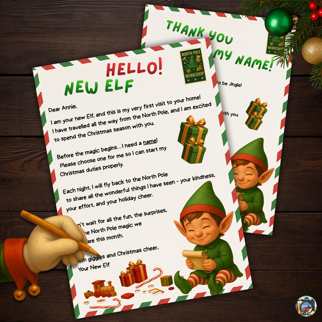 Editable Elf Arrival Letter | North Pole Note, Canva Template (digital ...