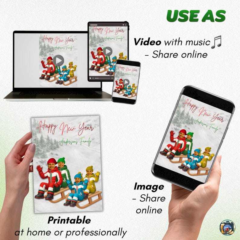 New Year Card 2026 Editable, Printable Digital Animated New Year ...