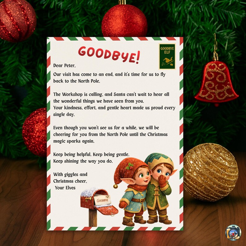 Elf Goodbye Letter, EDITABLE Printable Digital, Elf Farewell Note - Etsy