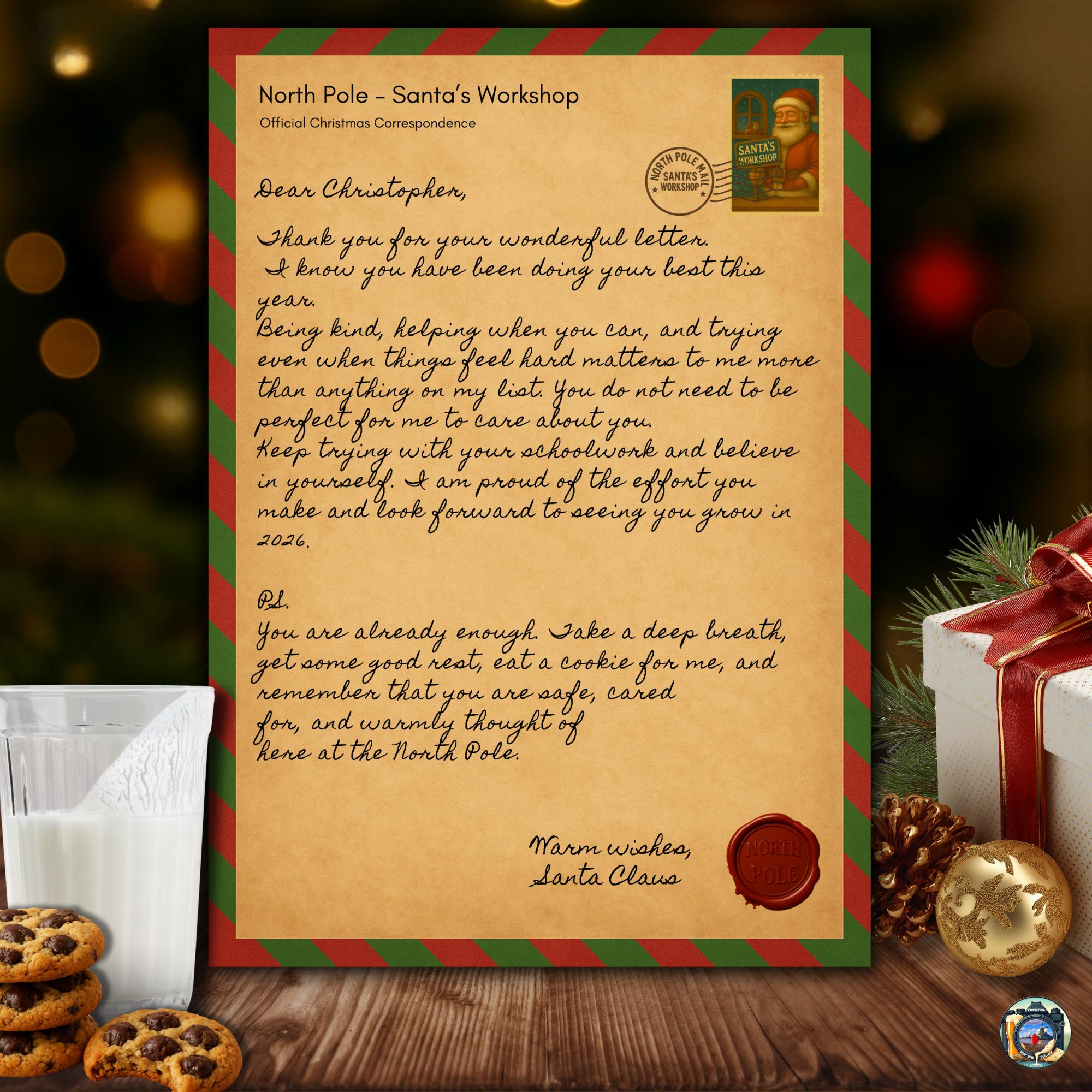 Letter From Santa, EDITABLE Printable Digital, Personalized Vintage ...