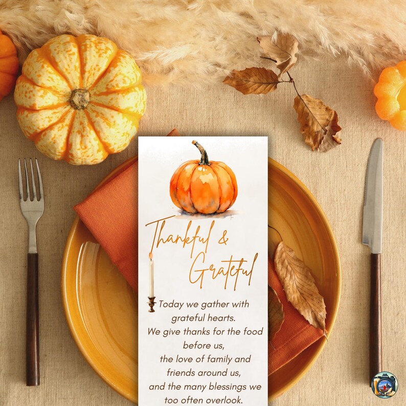 Editable Thanksgiving Gratitude Card | Thankful & Grateful | Printable ...