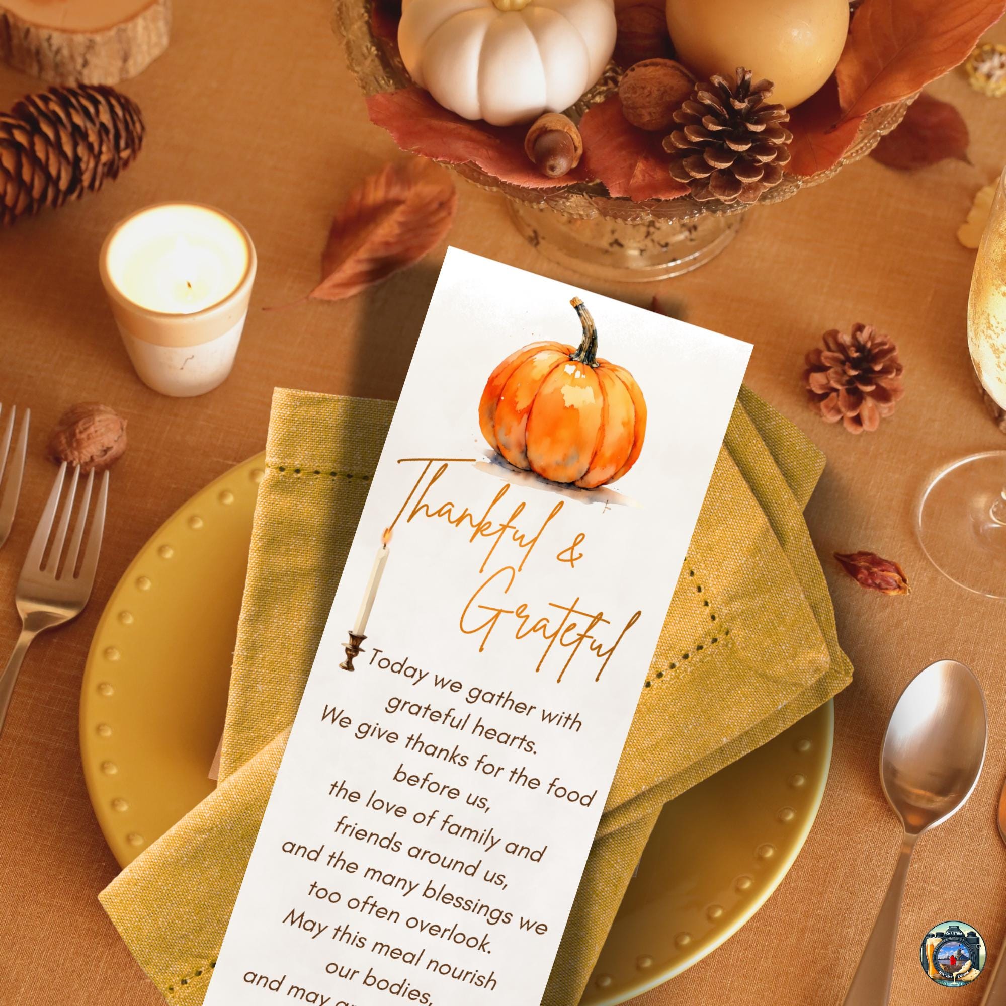 Editable Thanksgiving Gratitude Card | Thankful & Grateful | Printable ...
