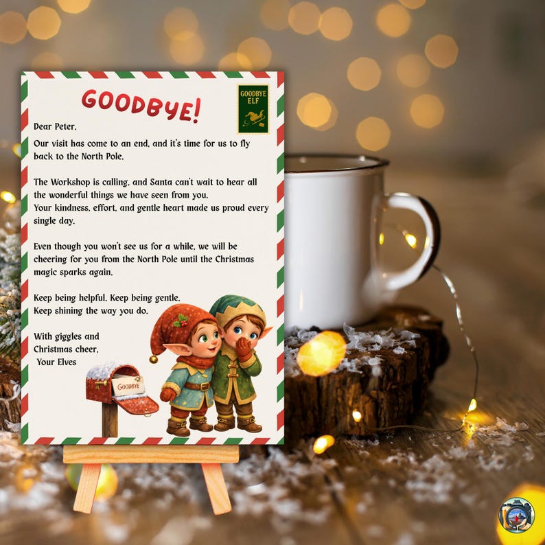 Elf Goodbye Letter, EDITABLE Printable Digital, Elf Farewell Note - Etsy