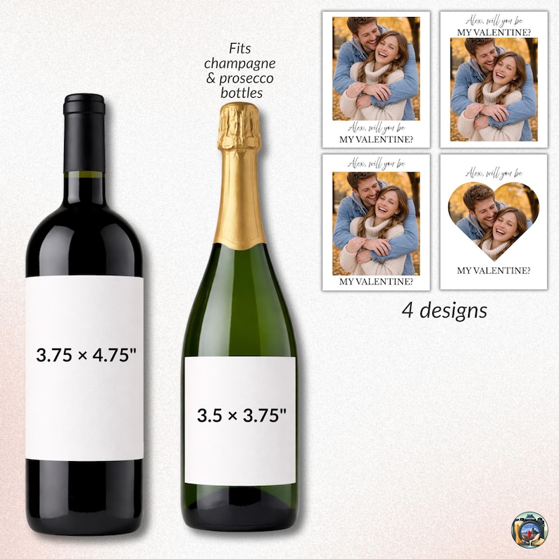 Valentine Wine Label Template, Will You Be My Valentine Photo Label ...
