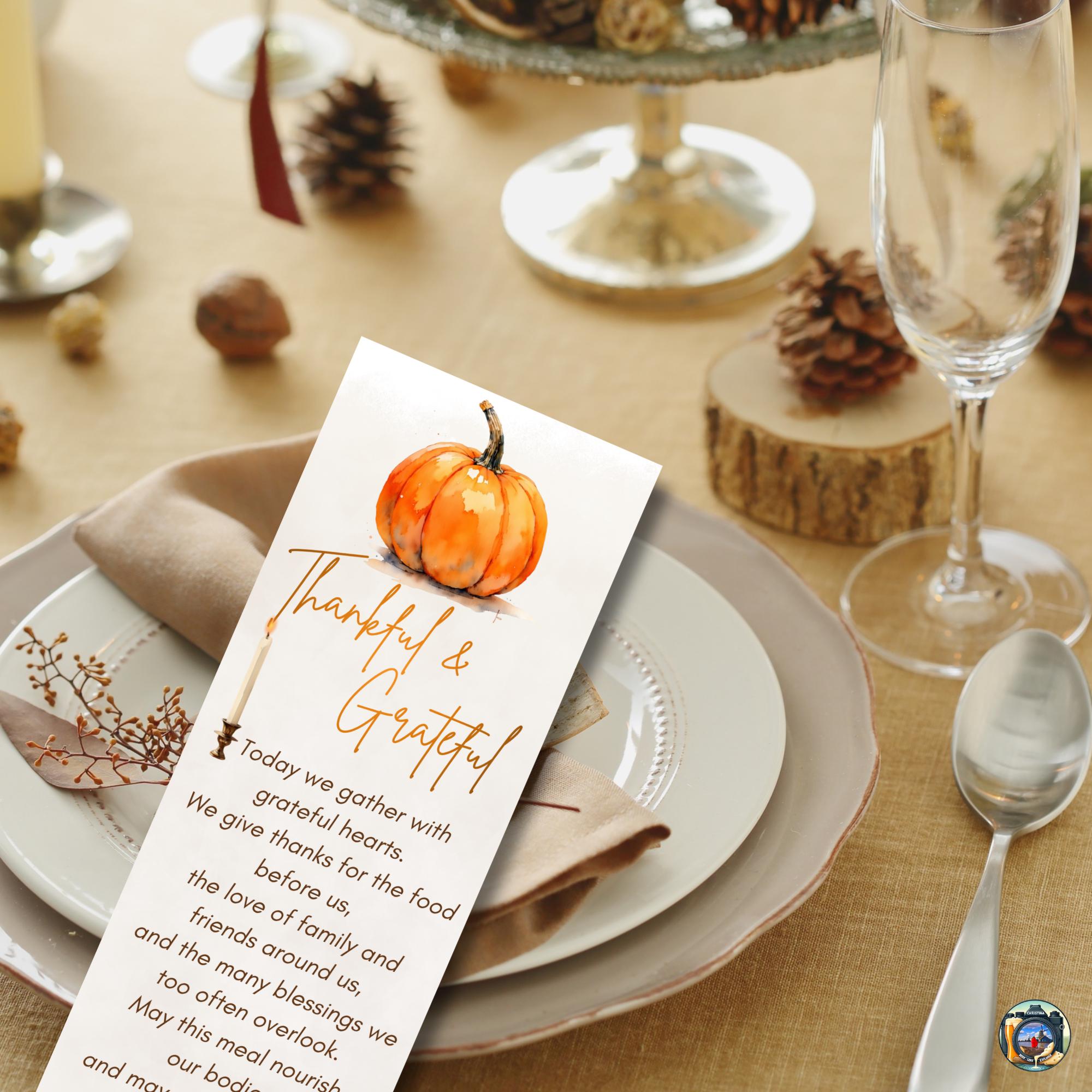 Editable Thanksgiving Gratitude Card | Thankful & Grateful | Printable ...