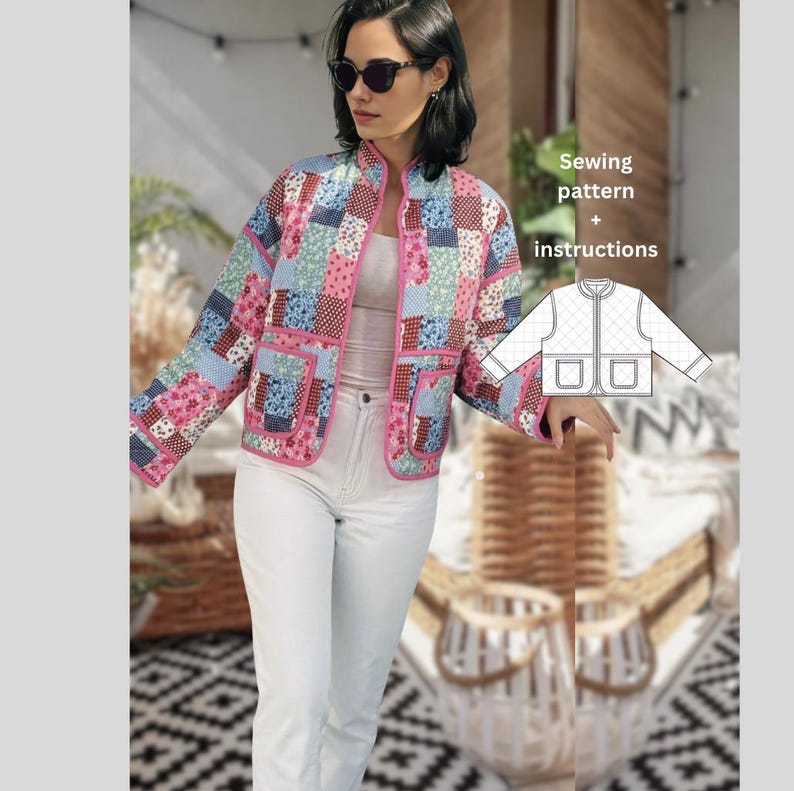 Channel Quilted Jacket - Sewing Pattern | Sizes XXS-5XL | Jacket ...