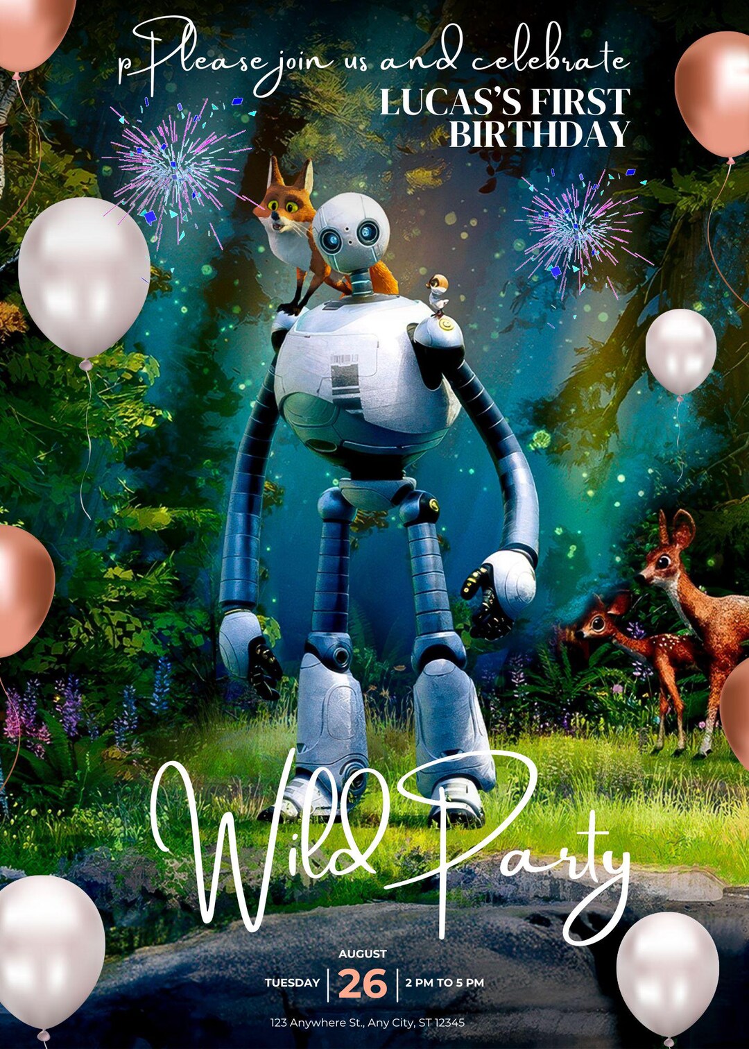 The Wild Robot Birthday Invitation,video Invitation With the Song, the ...
