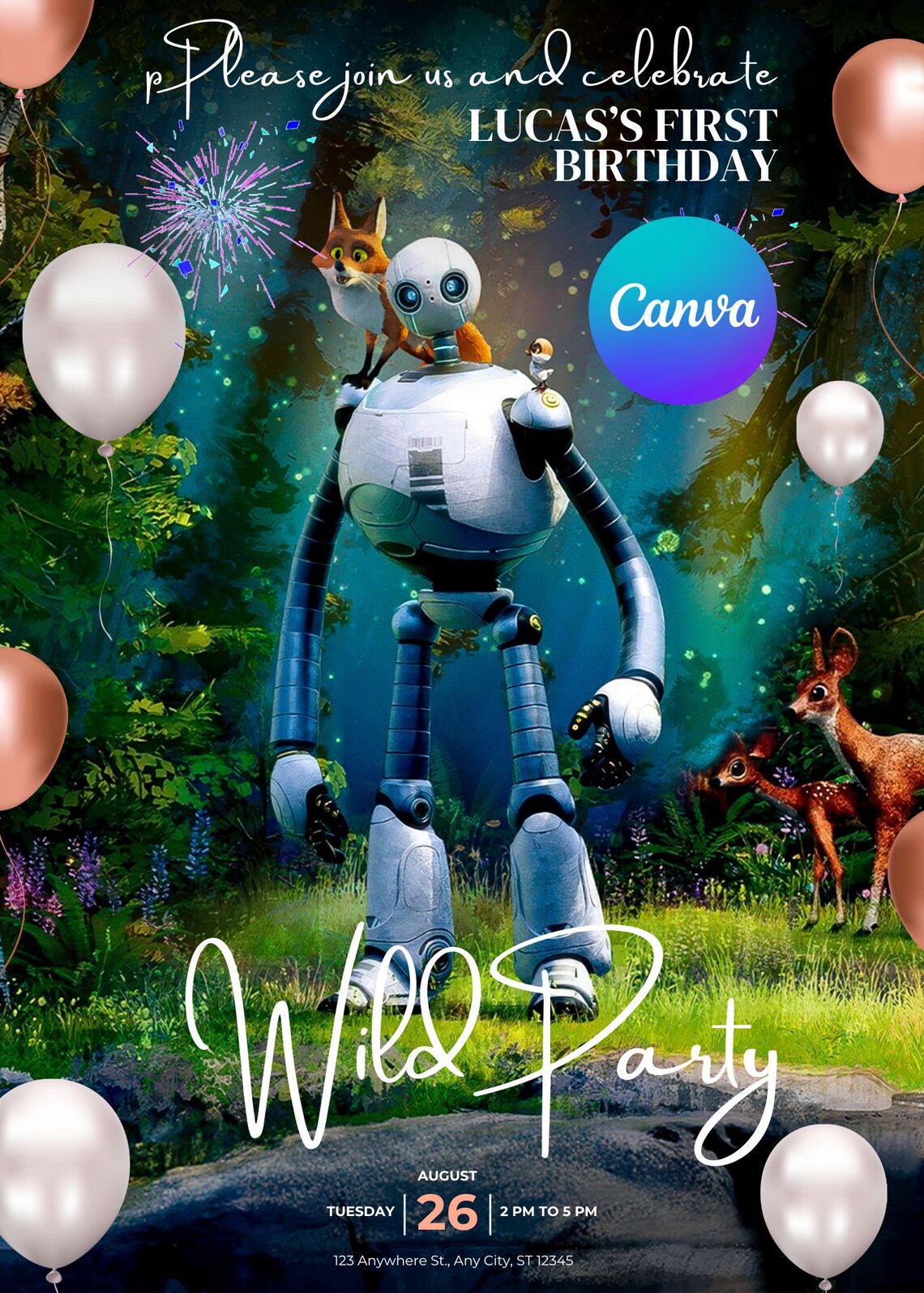 The Wild Robot Birthday Invitation,video Invitation With the Song, the ...