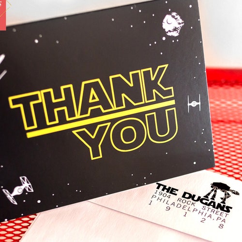 Star Wars Thank You Cards | Etsy