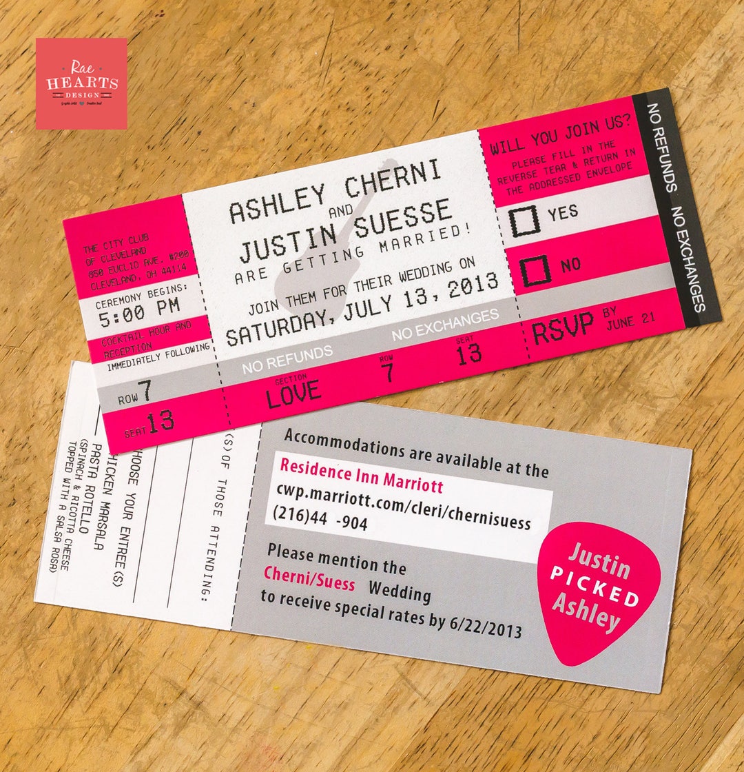 Concert Ticket Invitation-double Sided - Etsy