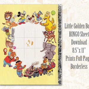 Little Golden Book BINGO Sheet - Printable PDF - Etsy