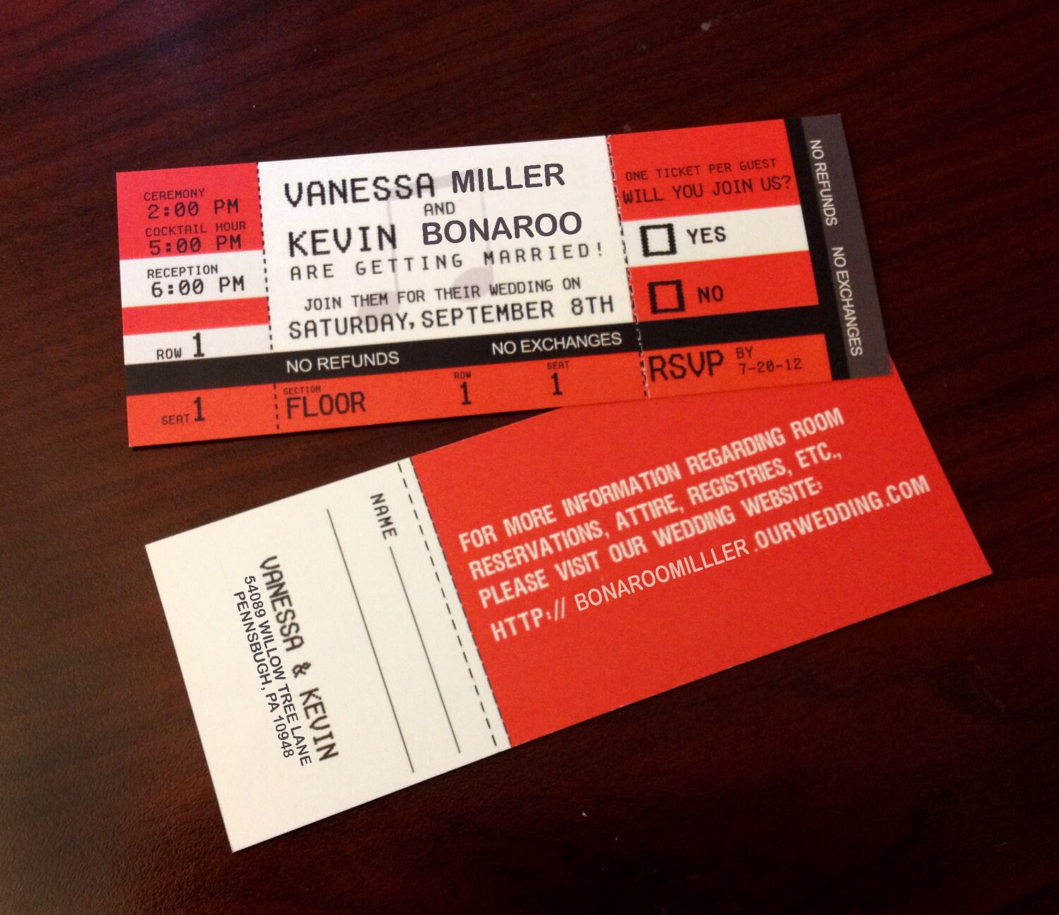 Concert Ticket Invitation-Double Sided | Etsy