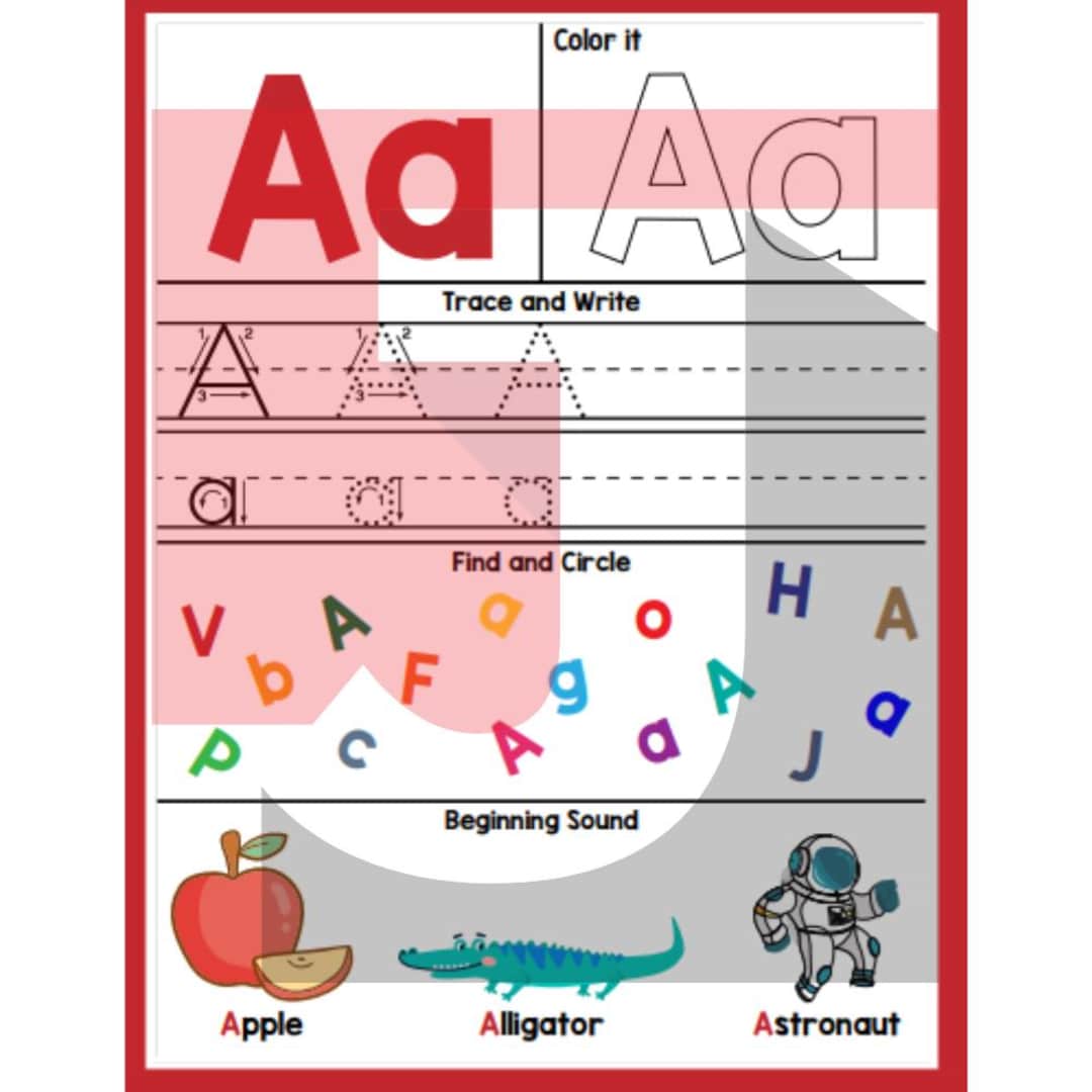 Alphabet Learning Printable | Fun Letter Tracing Worksheet | Preschool ...