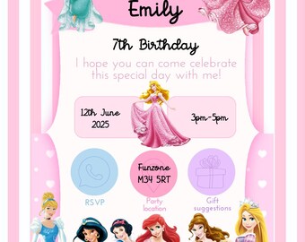 Blank Digital Download Birthday Invitation for Kids - Editable Template ...