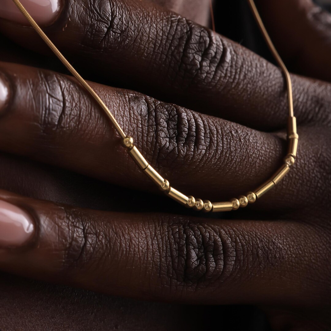 14K Gold Custom Morse Code Necklace | Hidden Message Jewelry ...