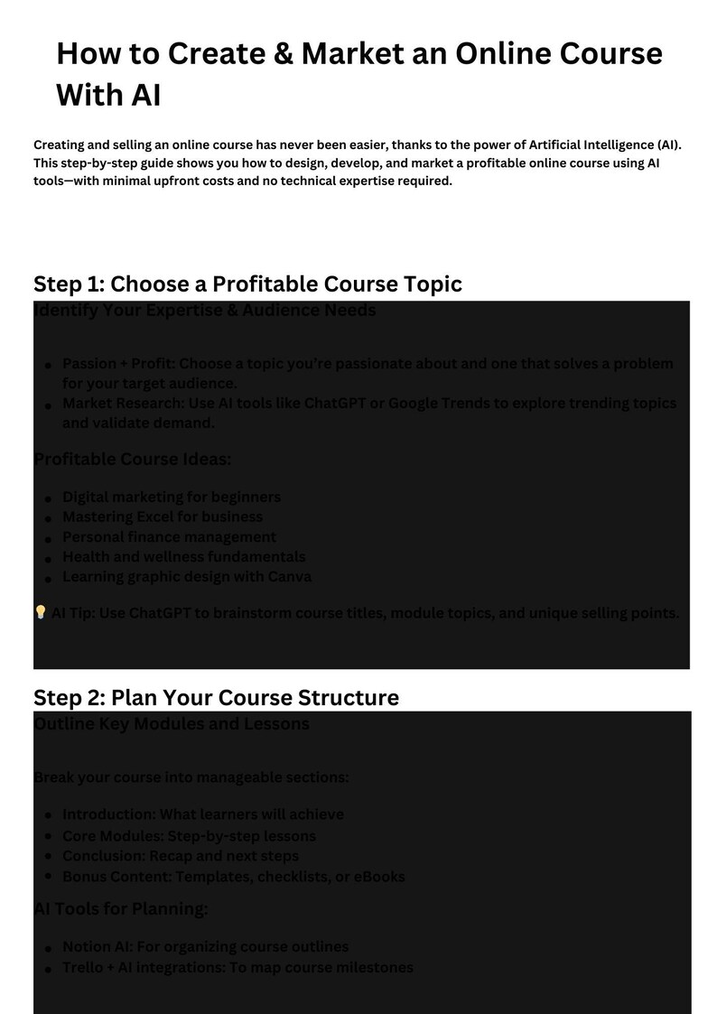 How to Create & Market an Online Course With AI - Etsy