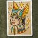 Handpainted Traditional Tattoo Flash - Winged Helmet Lady Head - Etsy