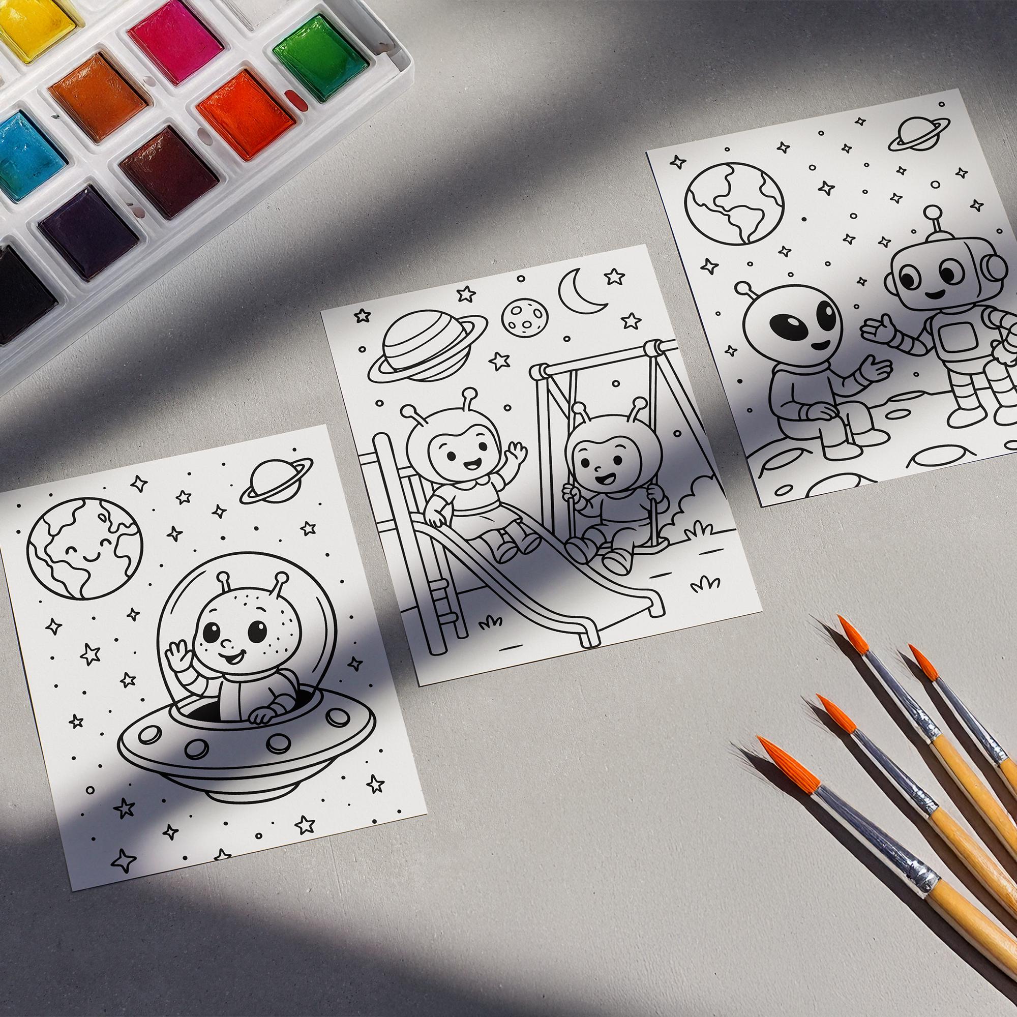Space Adventure - Printable Coloring Pages for Kids | Instant Download ...