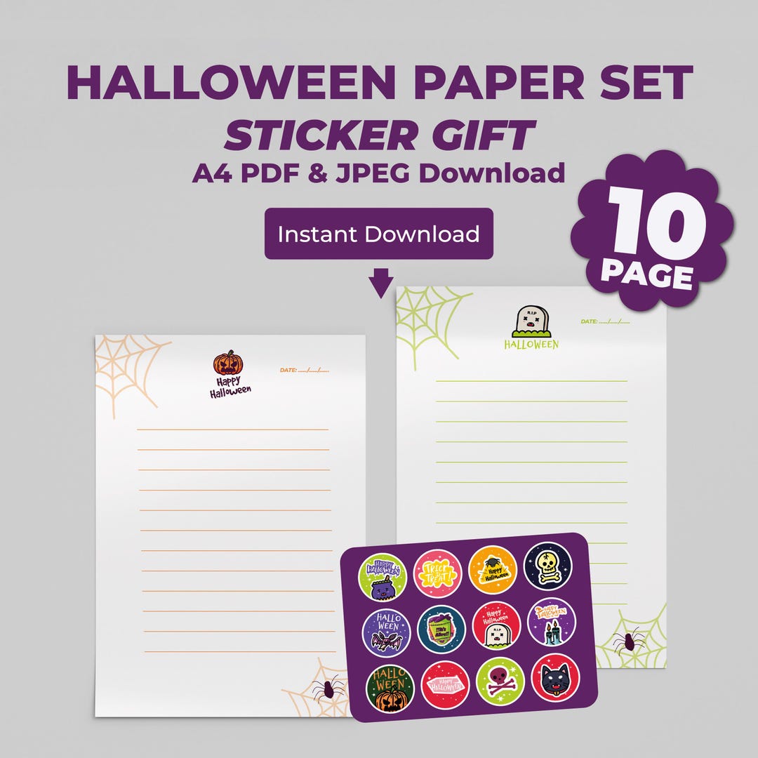Halloween Stationery Set | Cute Spooky Writing Paper & Stickers ...