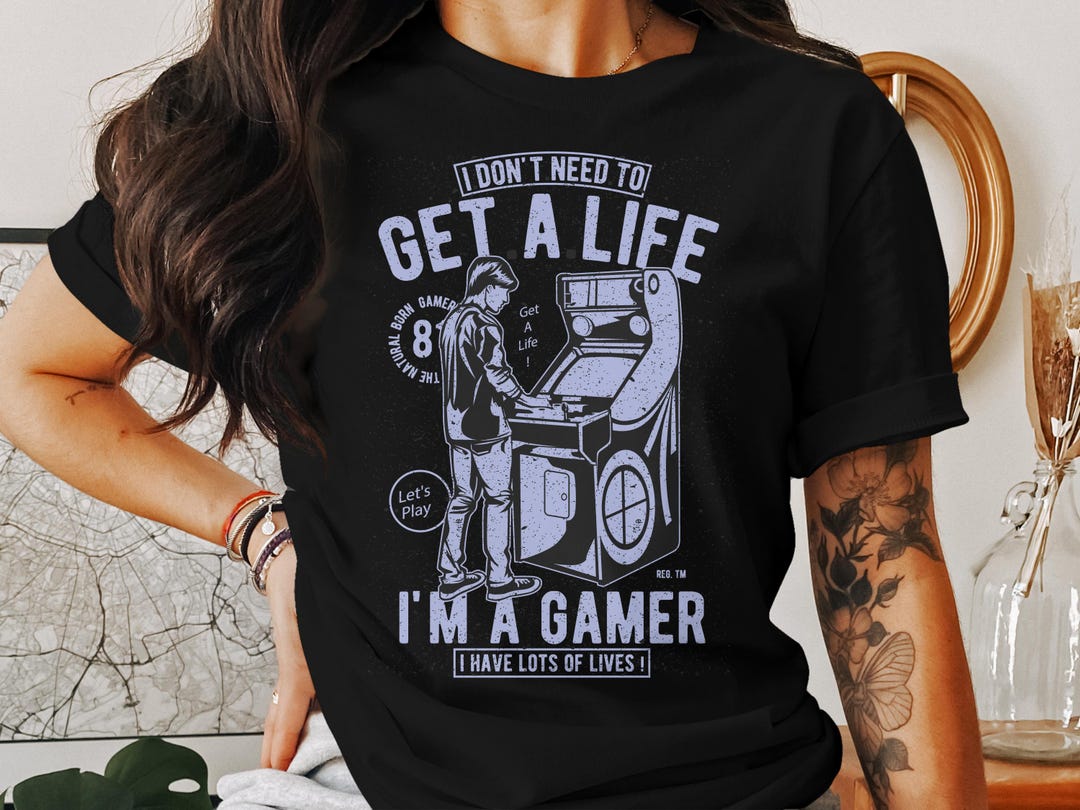Gaming Arcade Retro Digital Art Print, Funny Gamer Poster, Gamers Life ...