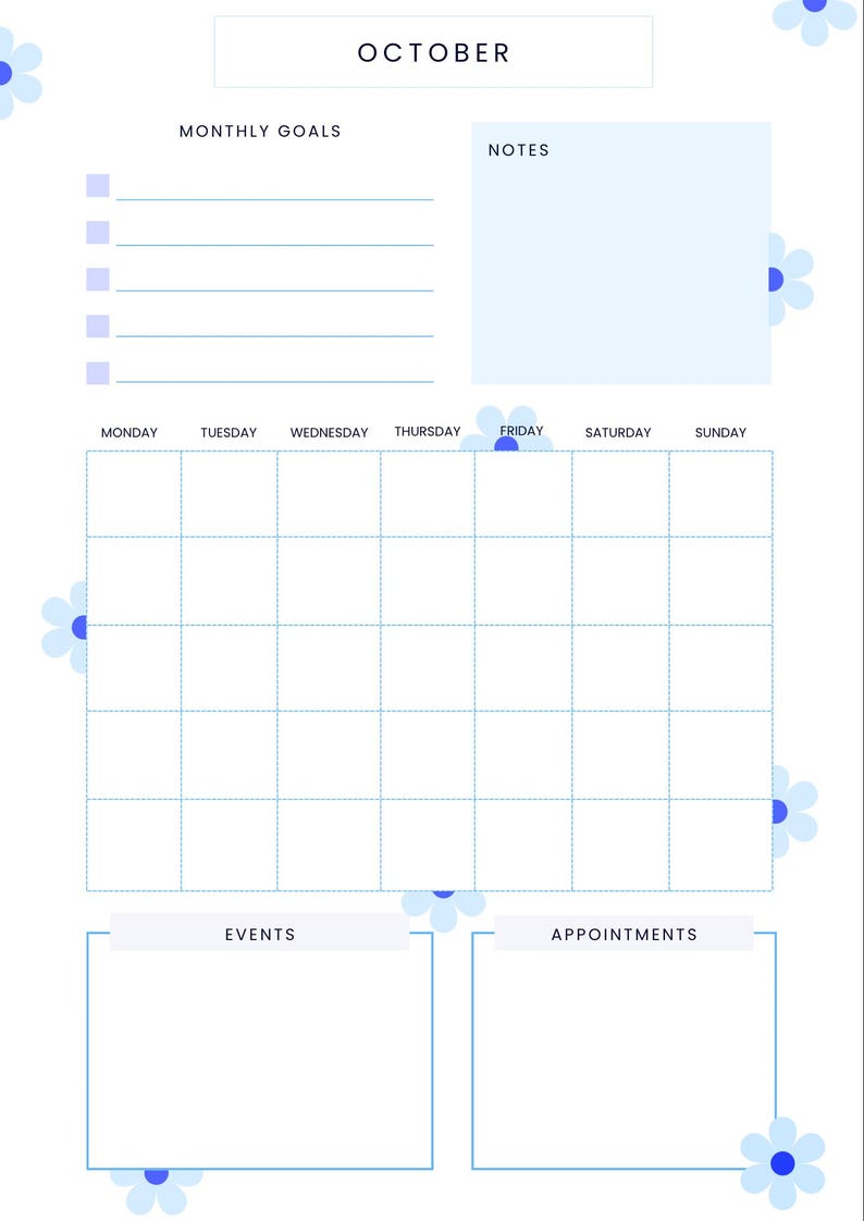 Monthly Planner Printable | Floral Pink Minimal Planner | Weekly ...