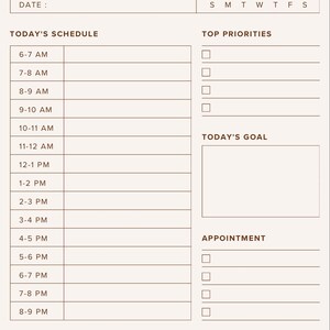 Pastel Daily Planner Printable | Schedule, Priorities, Goals (PDF) - Etsy