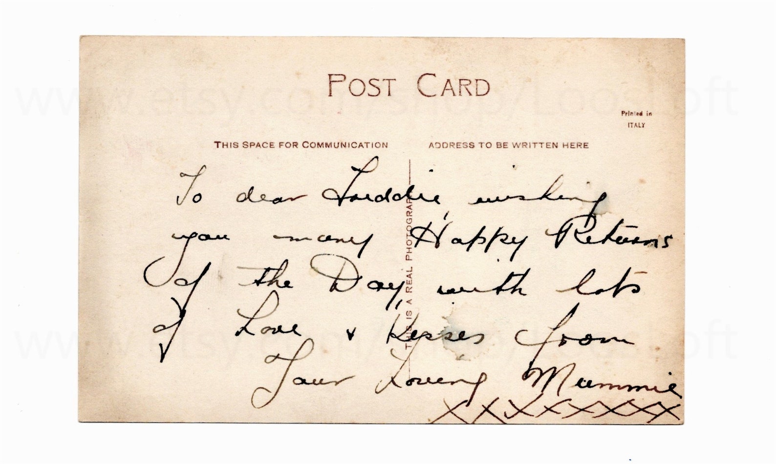 Vintage Real Photo Postcard (RPPC) - Birthday Greetings Son - Etsy