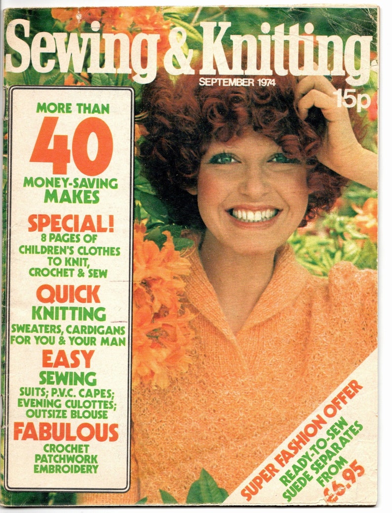 1970's Vintage Sewing & Knitting Magazine September 1974 With Over 40 ...