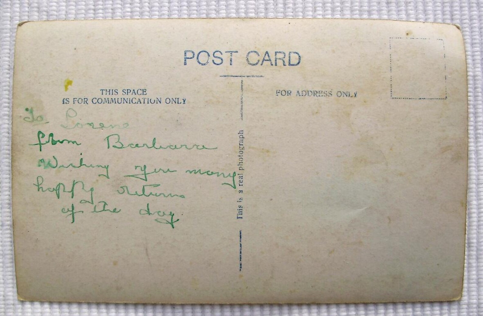 Vintage Real Photo Postcard Birthday Greetings | Etsy