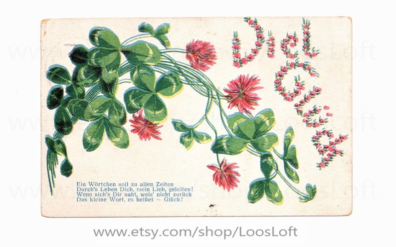 German Antique Postcard Viel Glück much Luck - Etsy