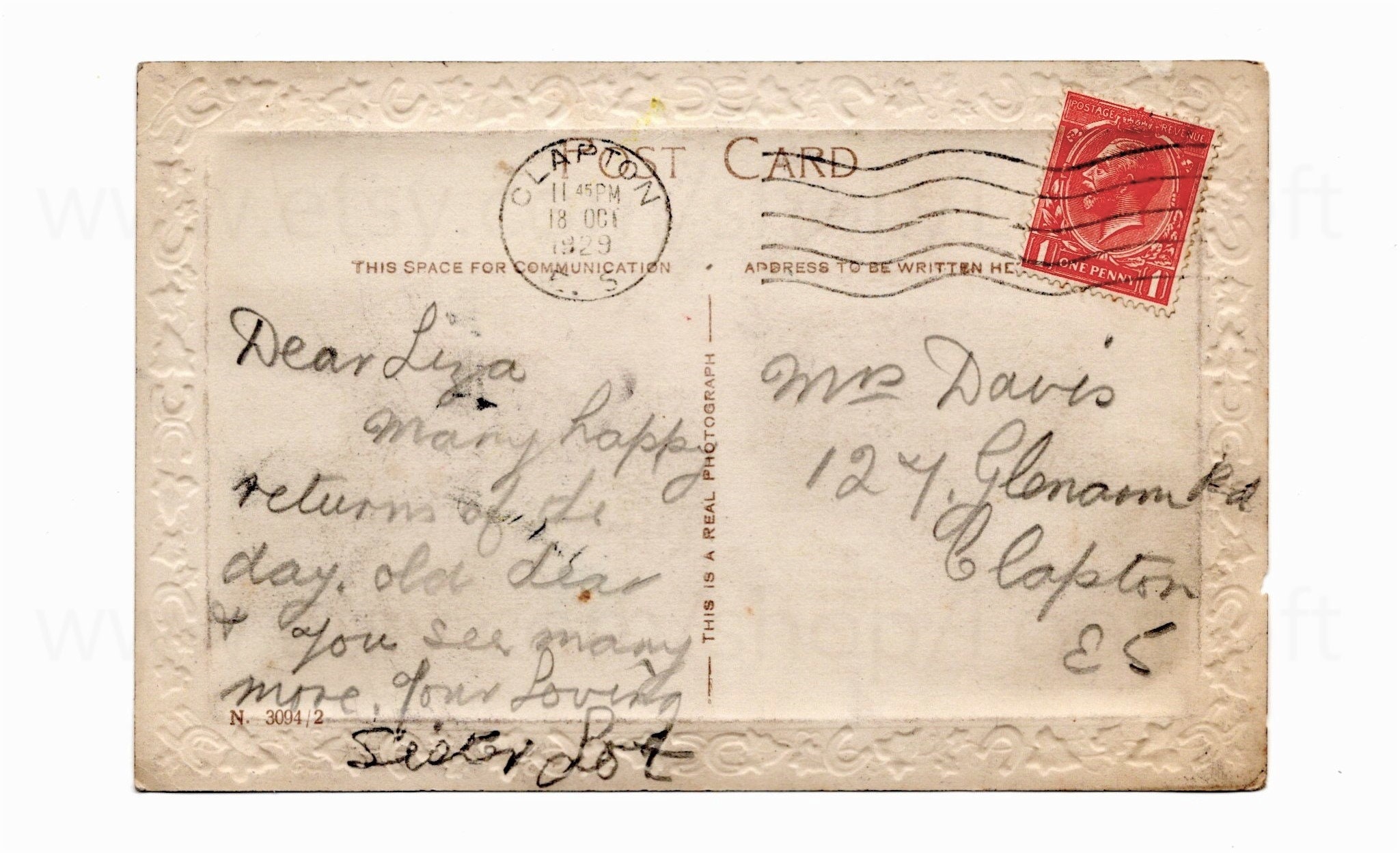 Vintage Real Photo Postcard RPPC Birthday Wishes - Etsy