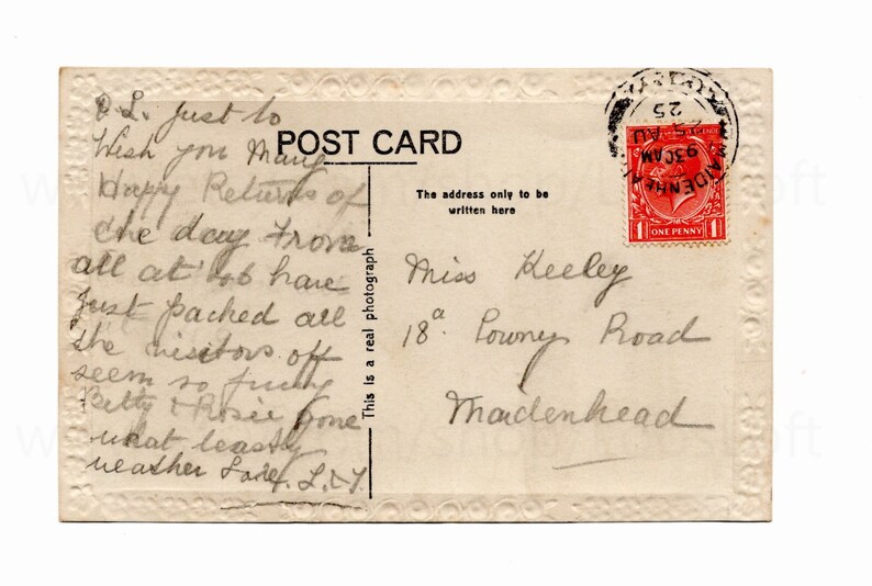 Vintage Real Photo Postcard RPPC A Birthday Wish - Etsy