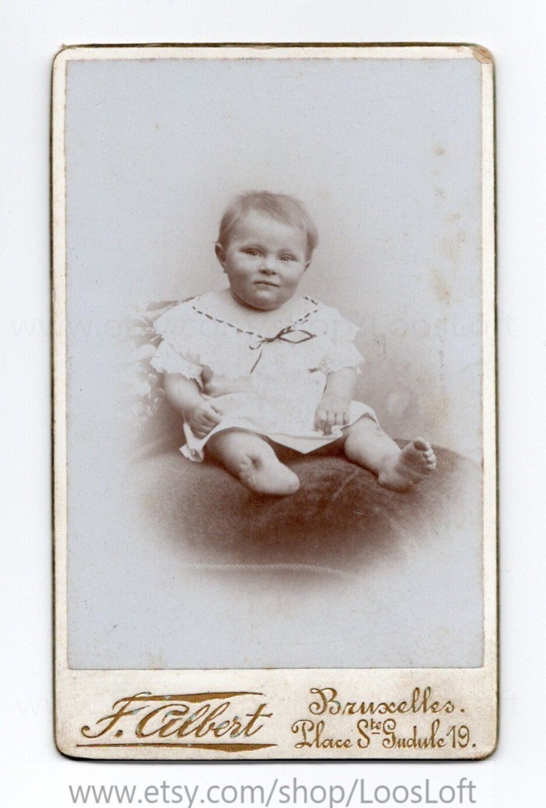 Antique Baby CDV Photo Baby Germaine in 1899 F. Albert - Etsy
