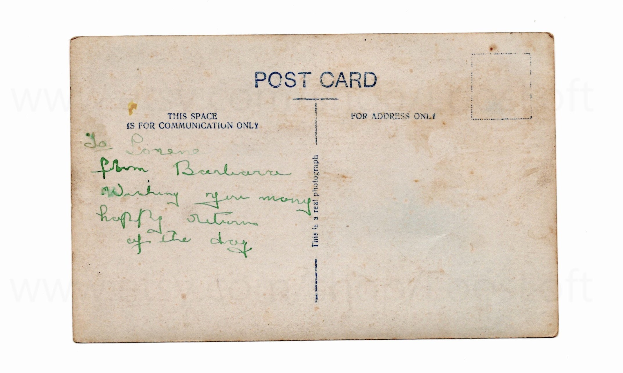 Vintage Real Photo Postcard - Birthday Greetings - Etsy