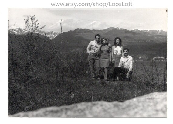 Vintage 60's Black and White Photo Young Men & Women | Etsy