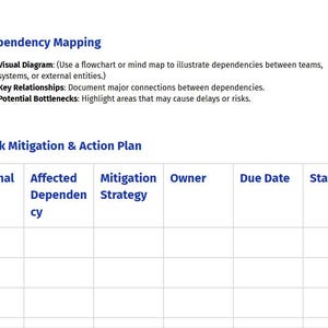 Dependency Mapping Worksheet - Etsy