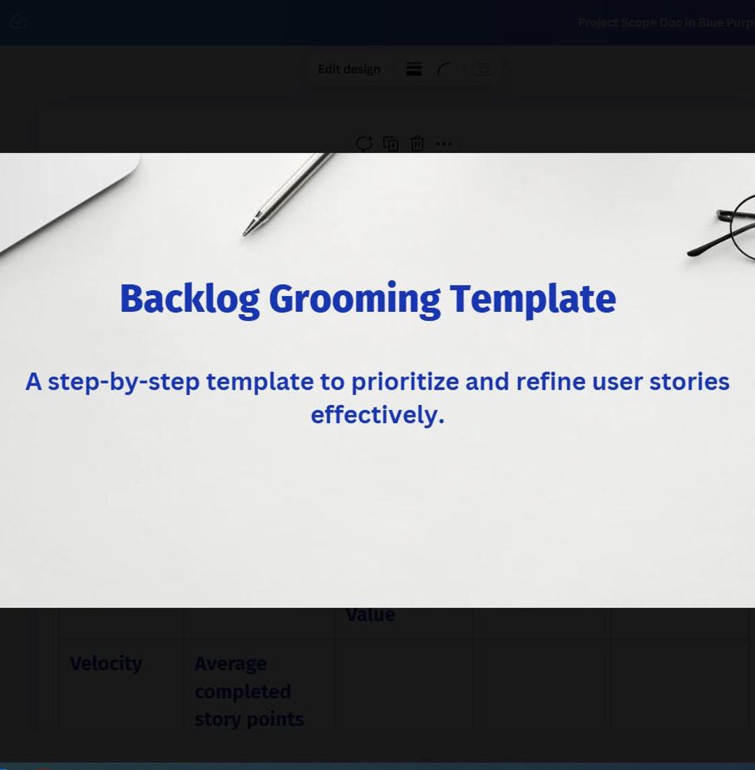 Backlog Grooming Template - Etsy