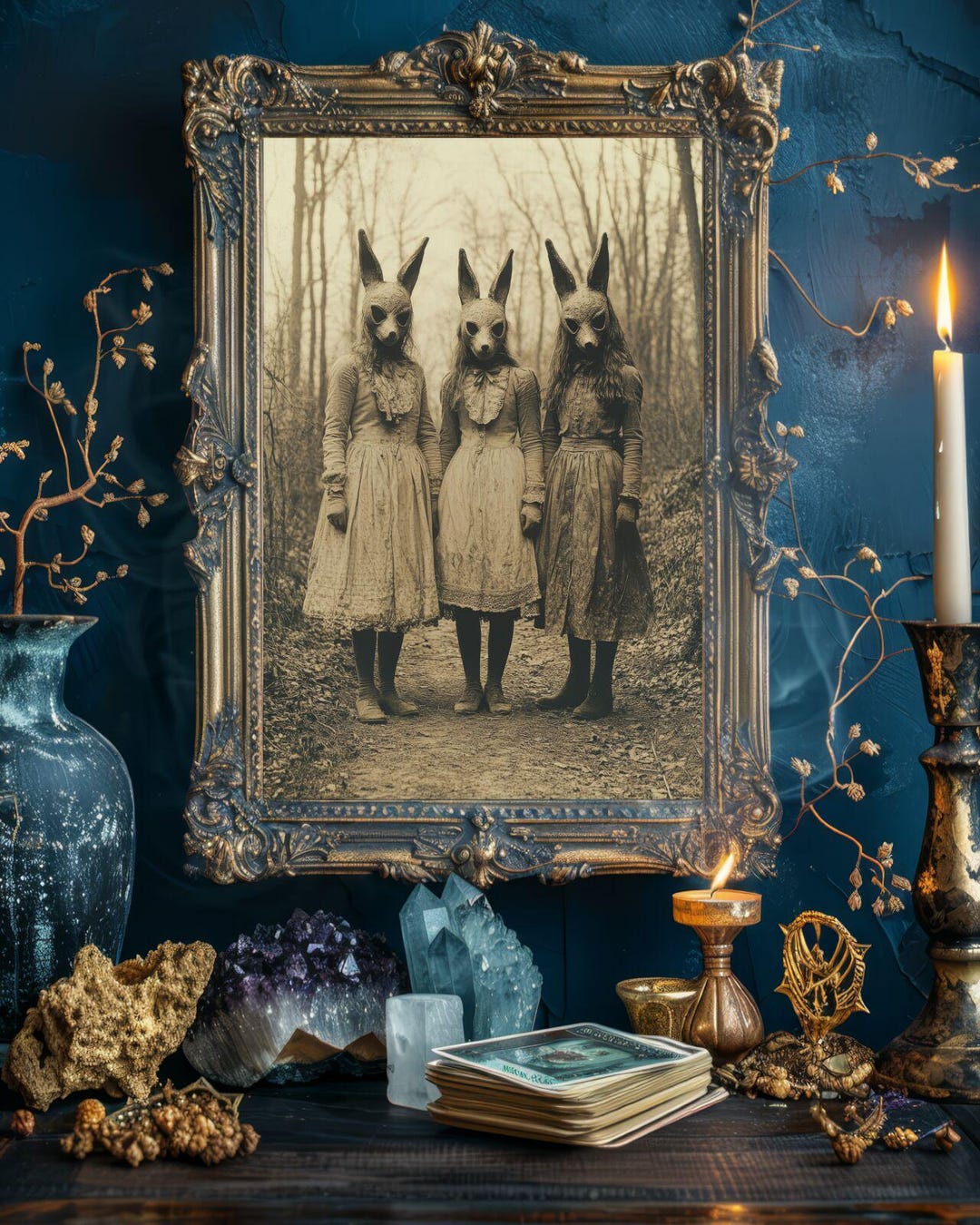 Rabbit Cult of the Forest Poster, Vintage Photography, Witchy, Dark ...